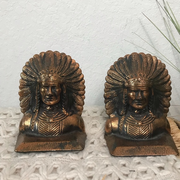 Verona | Accents | Vintage Verona Indian Chief Bookends | Poshmark